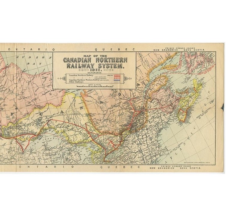 Antique Map of the Canadian Northern Railway, 1911 at 1stDibs ...