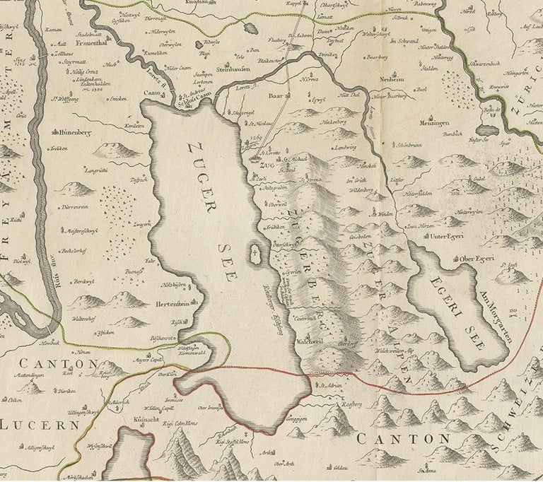 Antique Map of the Canton of Zug in Switzerland by Walser, '1768' at ...