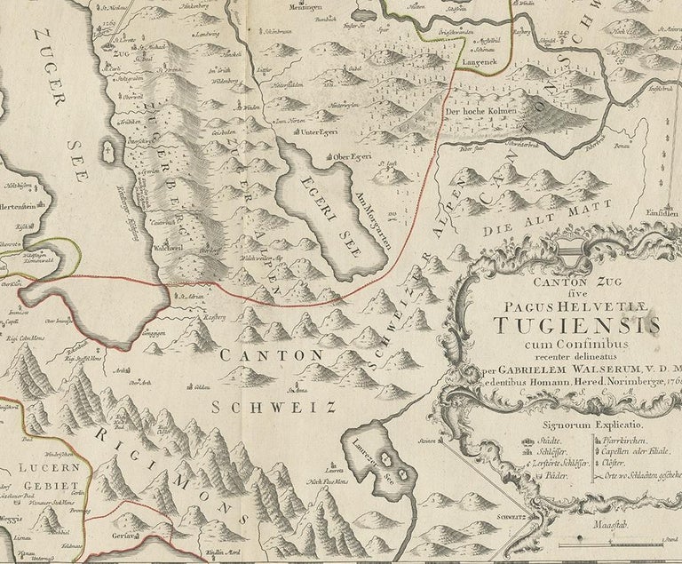Antique Map of the Canton of Zug in Switzerland by Walser, '1768' at ...