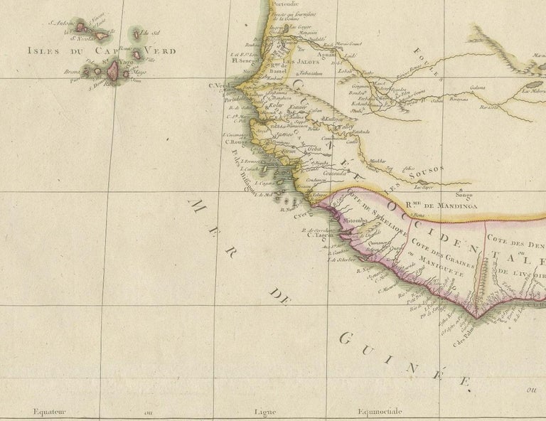 Antique Map of the Coast of Guinea and the Cape Verde Islands For Sale ...