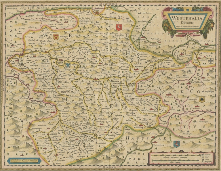 Antique Map of the Duchy of Westphalia, Germany For Sale at 1stDibs