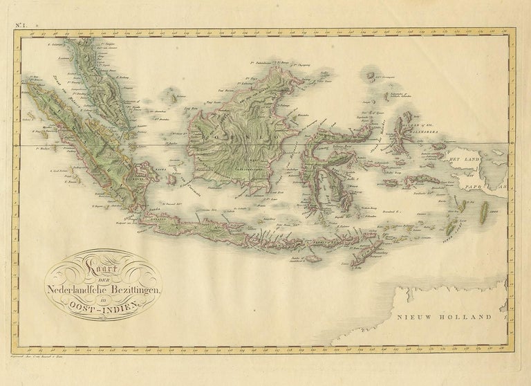 Antique Map of the Dutch East Indies by Van den Bosch '1818' For Sale ...