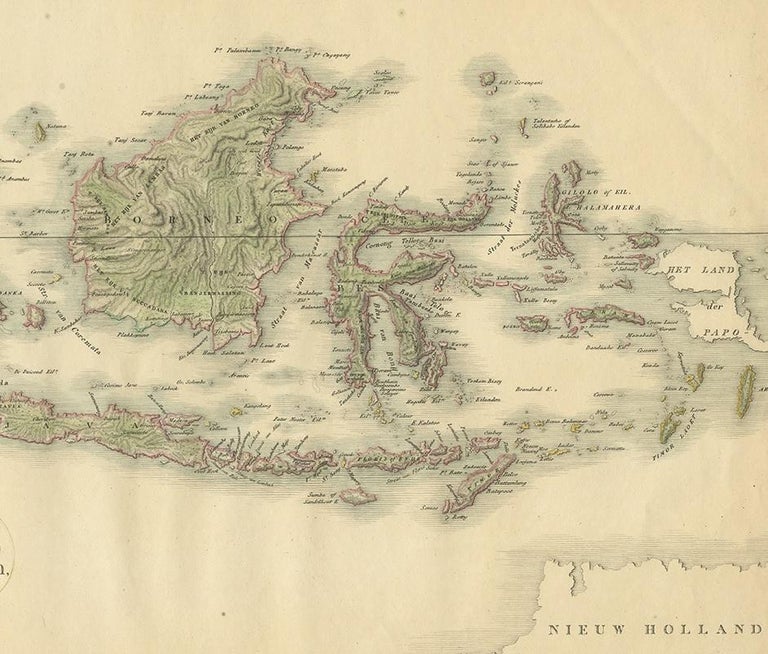 Antique Map of the Dutch East Indies by Van den Bosch '1818' For Sale ...