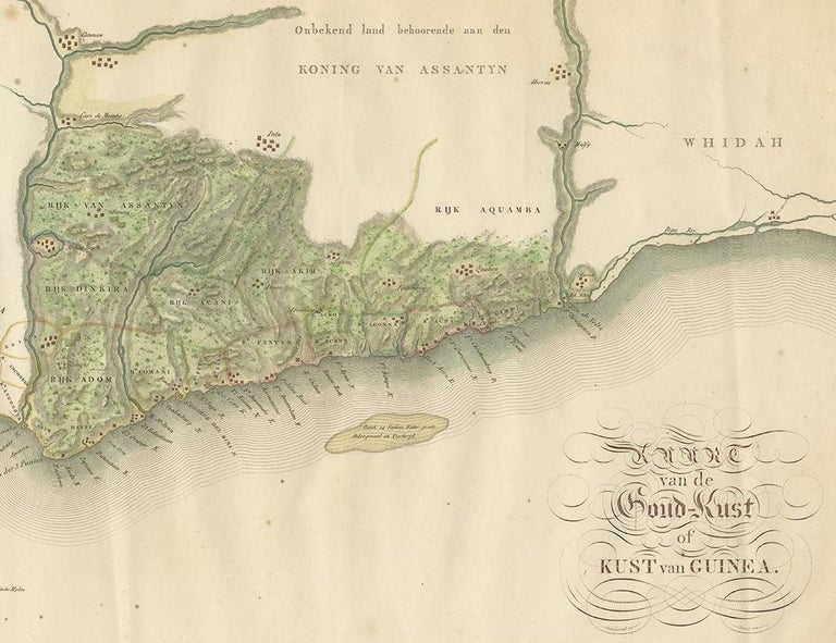 Antique Map of the Dutch Gold Coast by Van den Bosch '1818' For Sale at ...