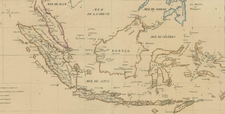 Antique Map of the East Indies, with inset map of Java, Indonesia For ...