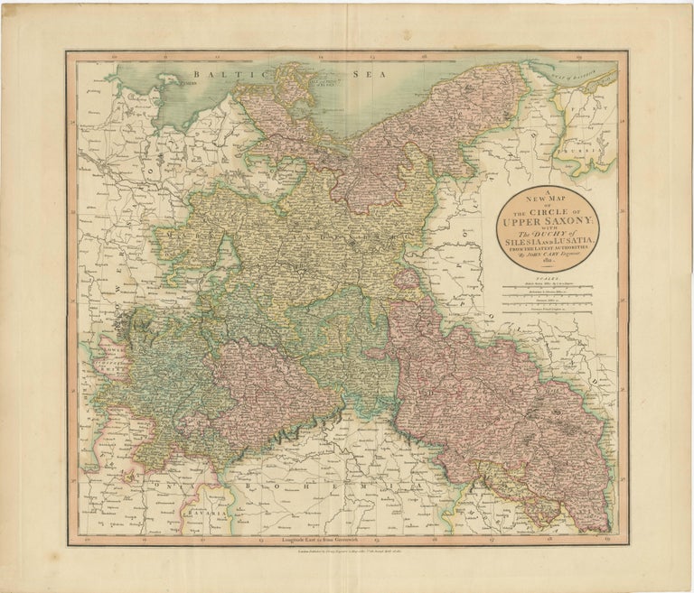 Antique Map of the Eastern Part of Germany, with Parts of Poland and ...