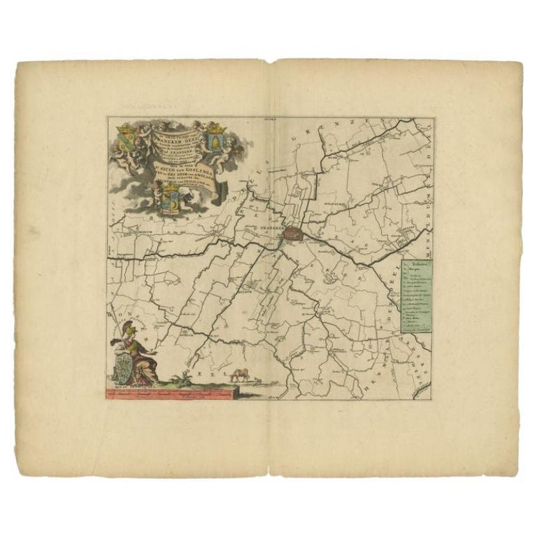 Antique Map of the Franekeradeel Township 'Friesland' by Halma, 1718 ...