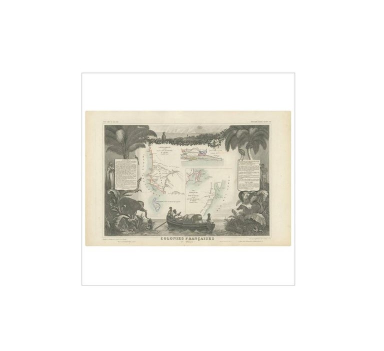 Antique Map of the French Colonies in Senegal and Madagascar by V ...