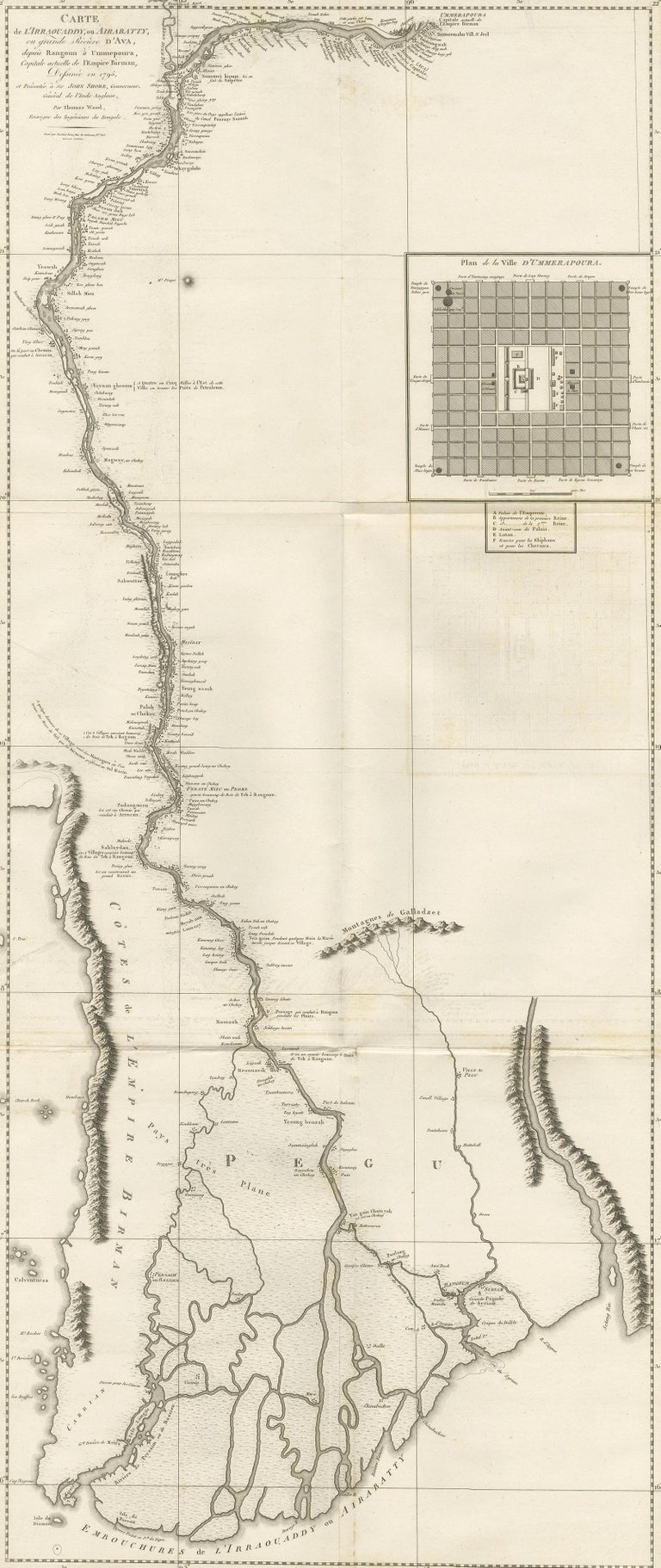 Antique Map of the Irrawaddy or Ayeyarwady River by Symes, 1800 at ...