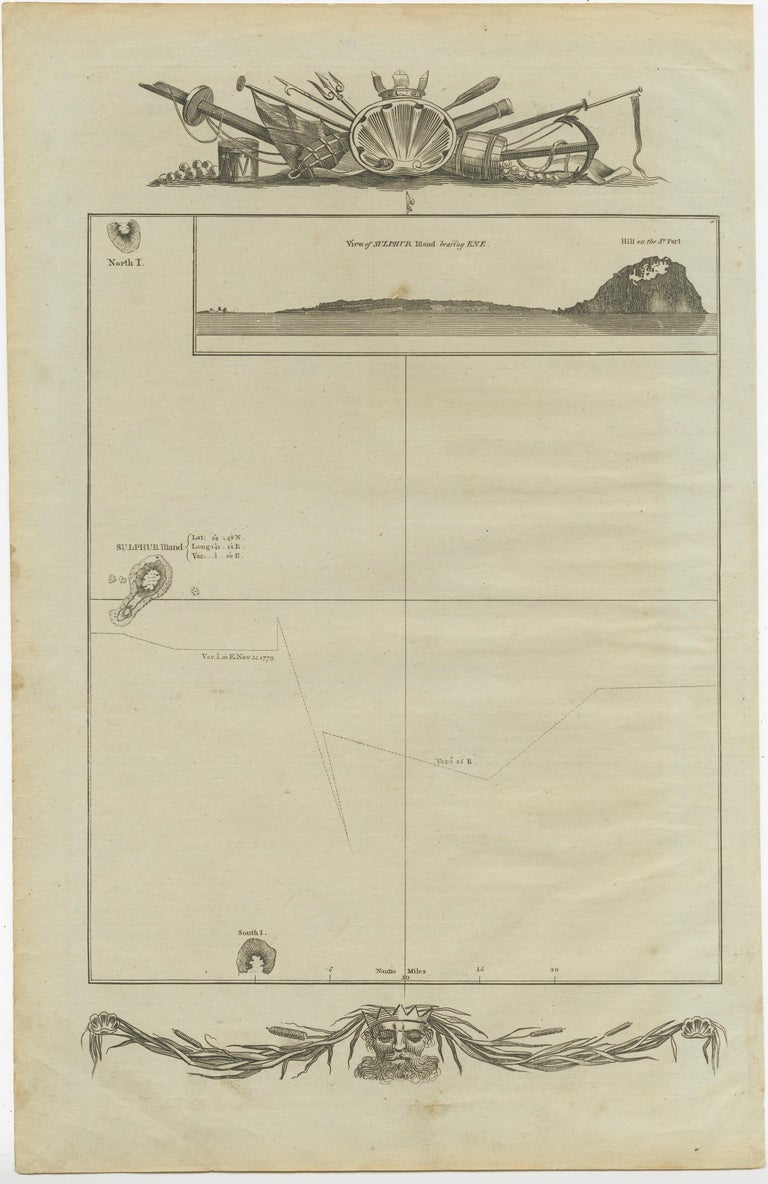 Antique Map of the Islands of Iwo Jima and Sulfur For Sale at 1stDibs