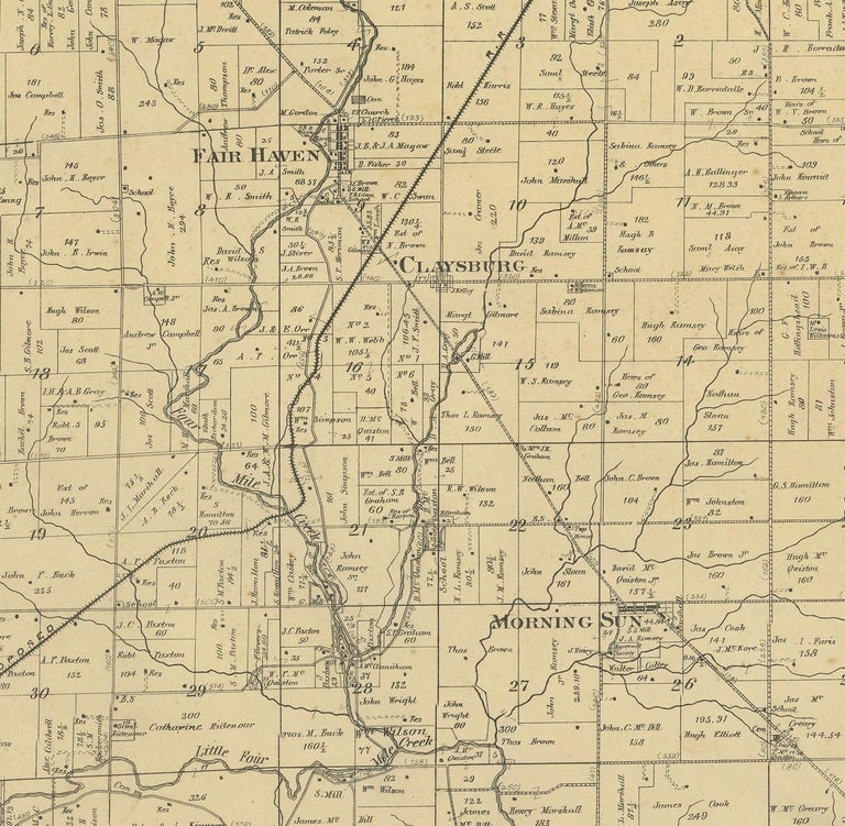Antique Map of the Israel Township of Ohio by Titus '1871' For Sale at ...