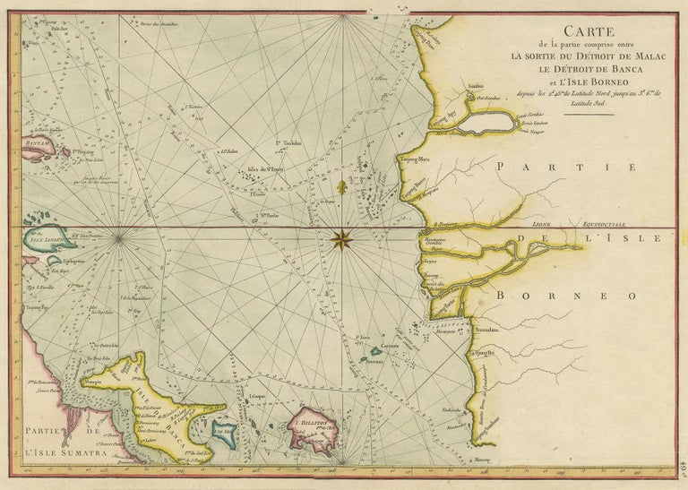Antique Map of the Malacca and Bangka Strait by De Mannevillette '1775 ...