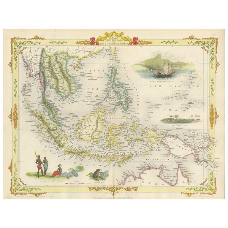Antique Map of the Malay Archipelago 'East Indies' by Tallis '1851' at ...