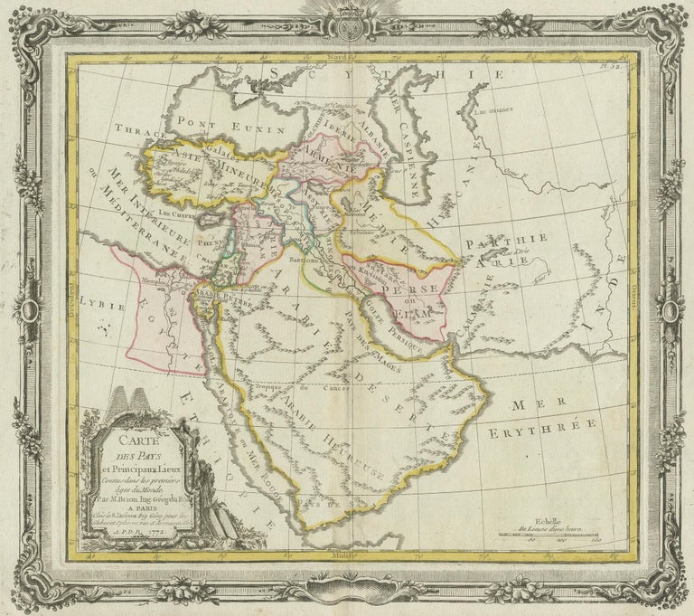 Antique Map of the Middle East by Brion de la Tour '1772' For Sale at ...