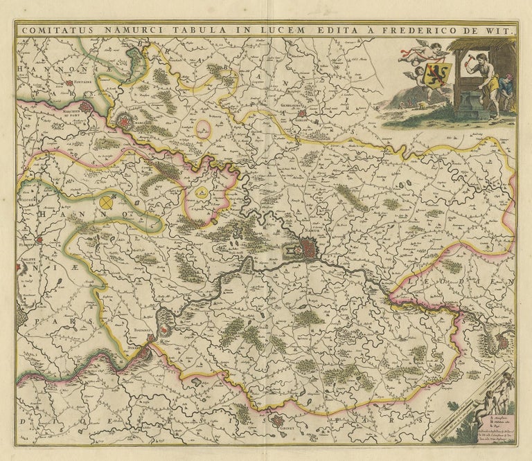 Antique Map of the Namur Region 'France' by F. de Wit, circa 1680 For ...