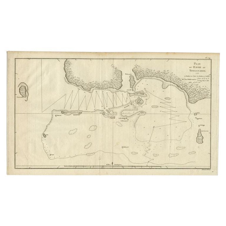 Antique Map of the Northern Coast of Tongatapu by Benard, c.1785 For ...
