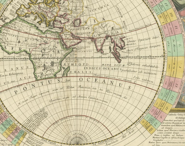 Antique Map of the Old World by Coronelli, circa 1690 at 1stDibs