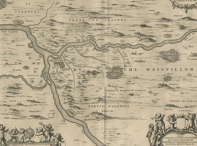 Antique Map of the Region of Aiguillon by Janssonius, 1657 For Sale at ...