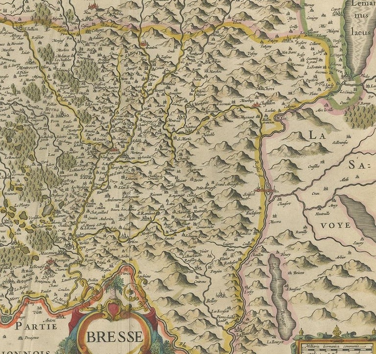 Antique Map of the Region of Bresse by Hondius, circa 1630 For Sale at ...