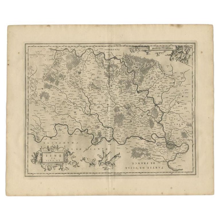 Antique Map of the Region of Brie by Janssonius, 1657 For Sale at 1stDibs