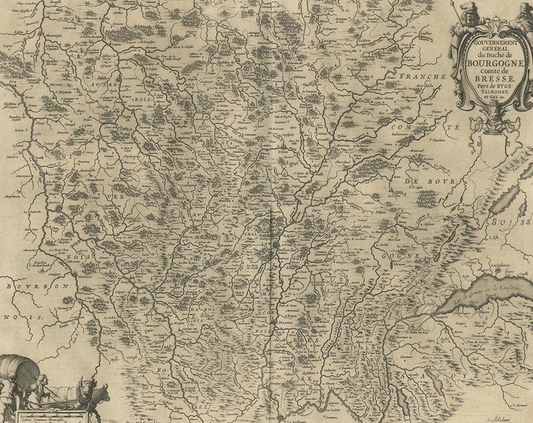 Antique Map of the Region of Burgundy by Janssonius '1657' at 1stDibs