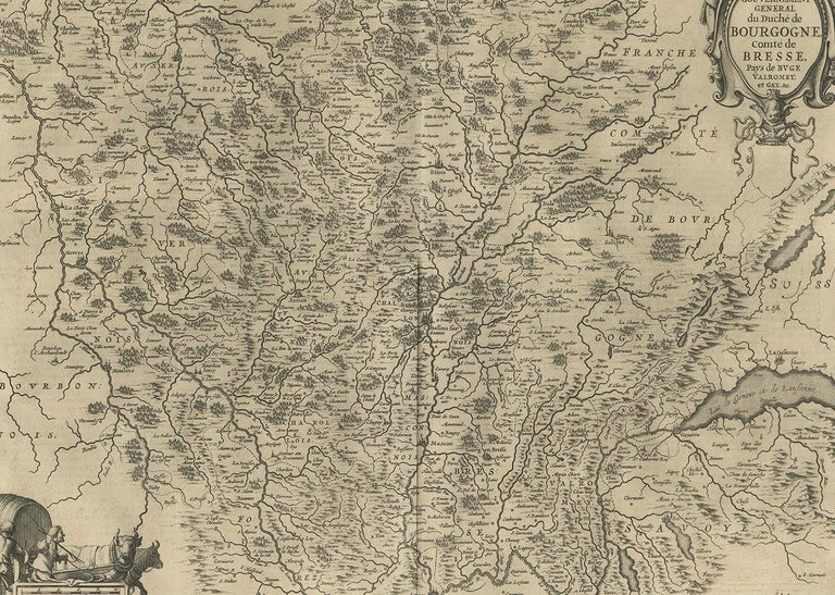 Antique Map of the Region of Burgundy by Janssonius '1657' at 1stDibs