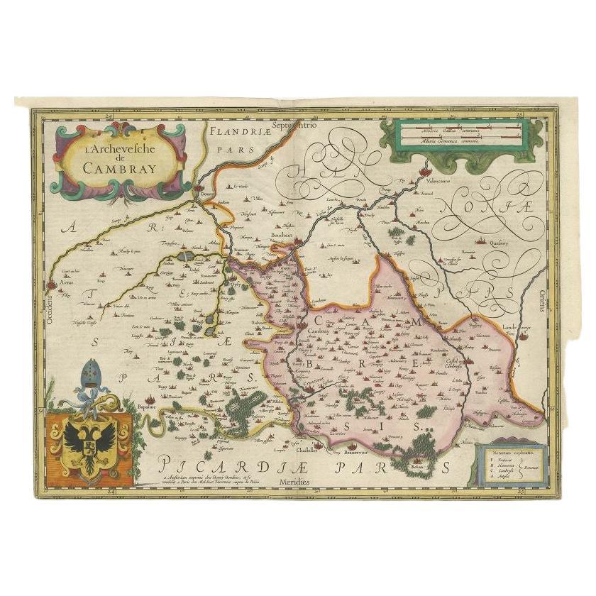Antique Map of the County of Bentheim by Hondius, c.1630 For Sale at ...