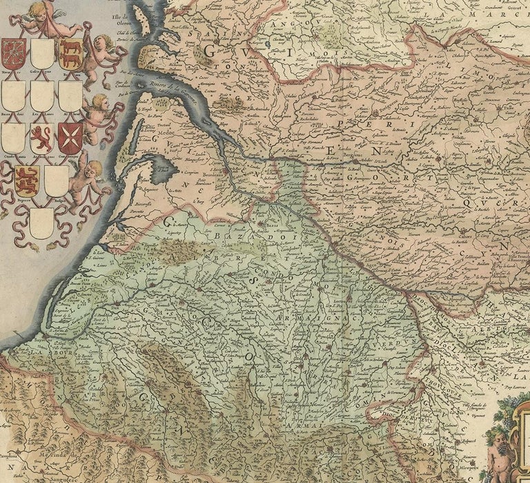 Antique Map of the Region of Guyenne and Gascogne 'circa 1680' For Sale ...