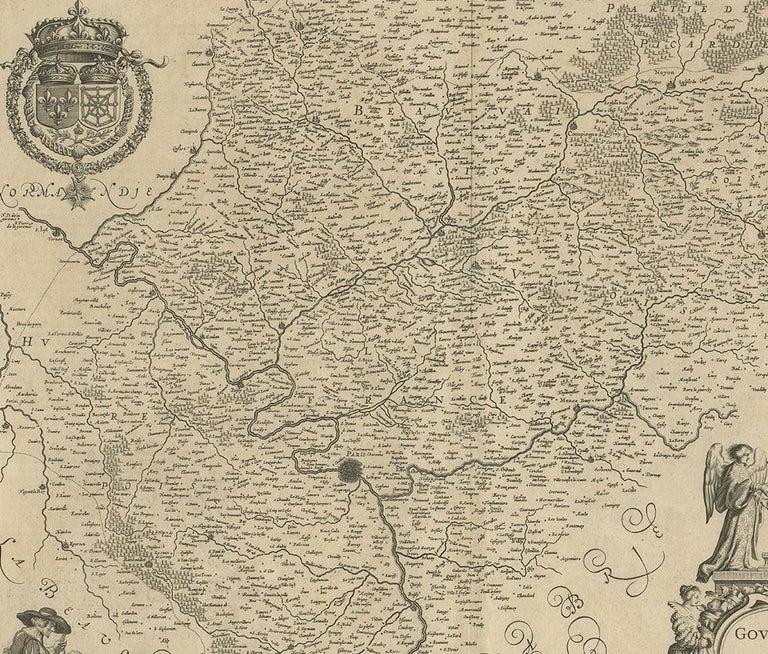 Antique Map of the Region of 'Île de France' by Janssonius, circa 1650 ...