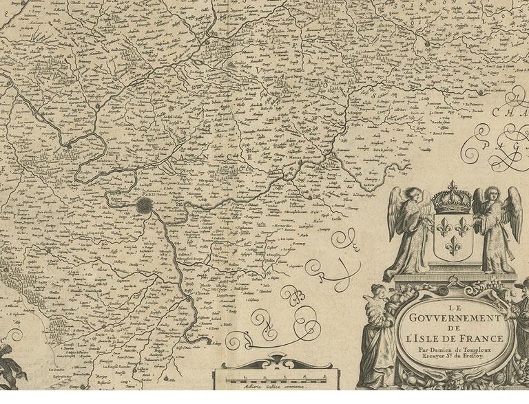 Antique Map of the Region of 'Île de France' by Janssonius, circa 1650 ...