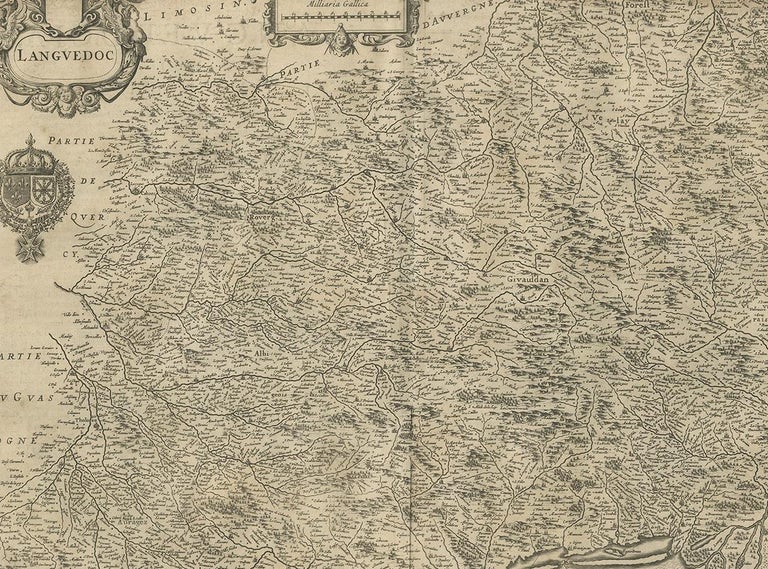 Antique Map of the Region of Languedoc by Janssonius, '1657' For Sale ...