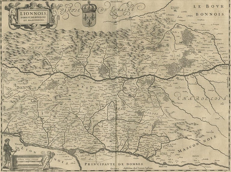 Antique Map of the Region of Lyonnais by Janssonius, '1657' For Sale at ...