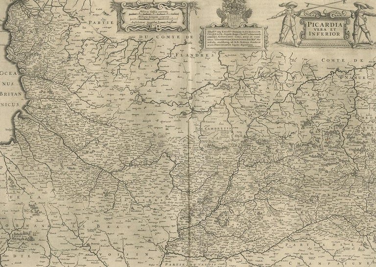 Antique Map of the Region of Picardy by Janssonius, 1657 For Sale at ...