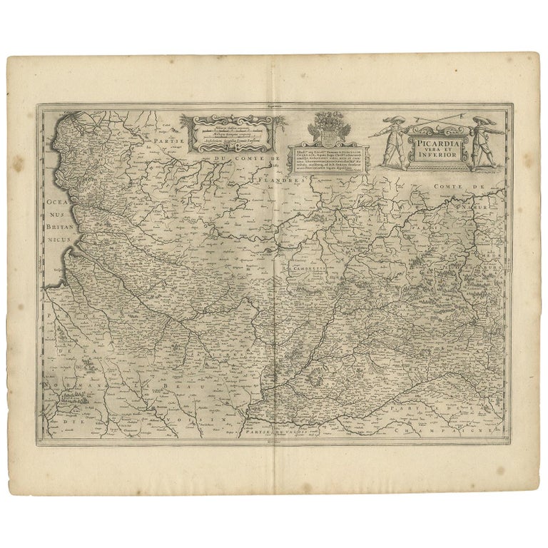 Antique Map of the Region of Picardy by Janssonius, 1657 For Sale at ...