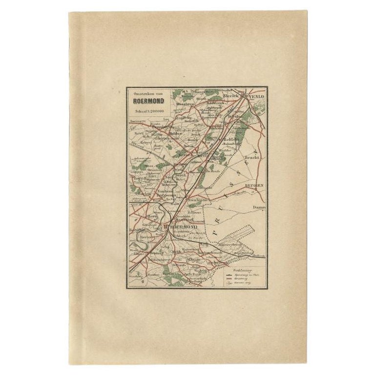 Antique Map of the Region of Roermond by Craandijk, 1884 For Sale at ...