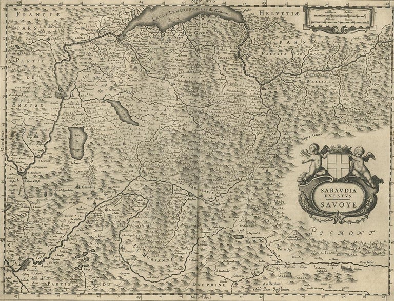 Antique Map of the Region of Savoy by Janssonius, 1657 For Sale at 1stDibs