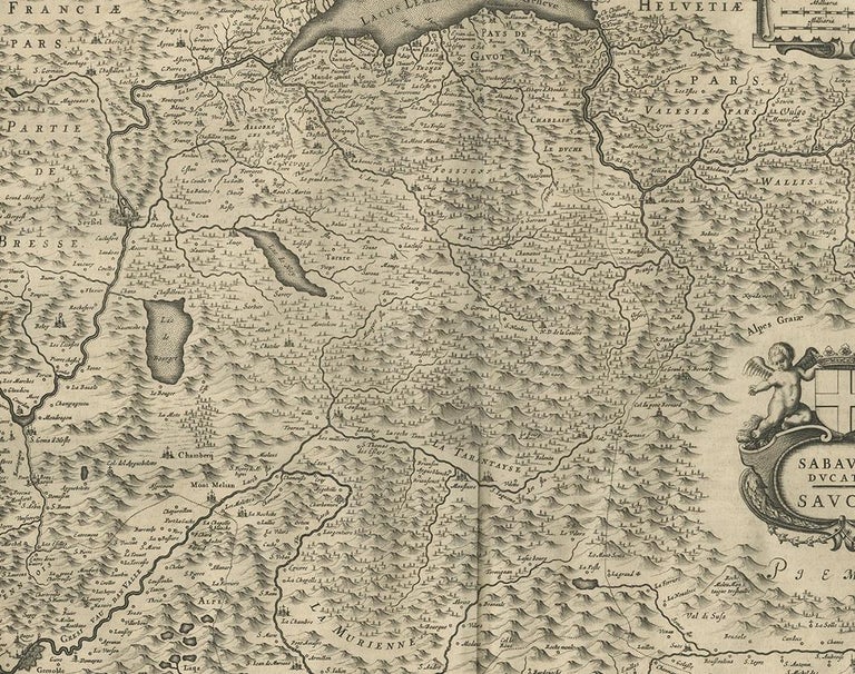 Antique Map of the Region of Savoy by Janssonius, 1657 For Sale at 1stDibs