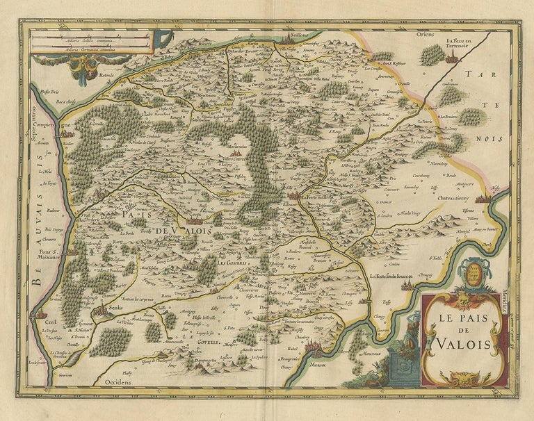 Antique Map of the Region of Valois by Hondius, circa 1630 For Sale at ...