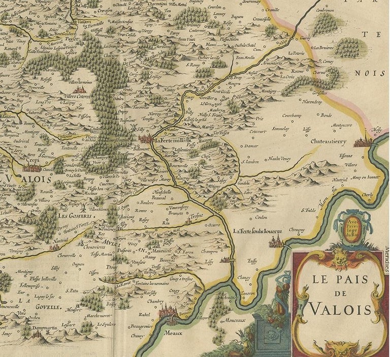 Antique Map of the Region of Valois by Hondius, circa 1630 For Sale at ...