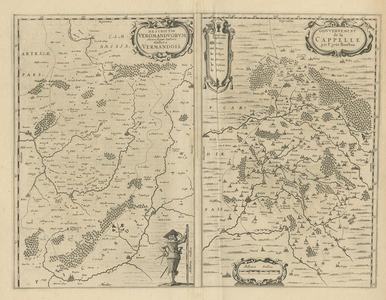 Antique Map of the Region of Vermandois and Cappelle by Janssonius ...