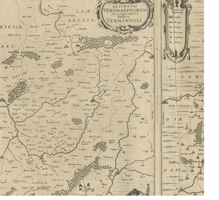 Antique Map of the Region of Vermandois and Cappelle by Janssonius ...