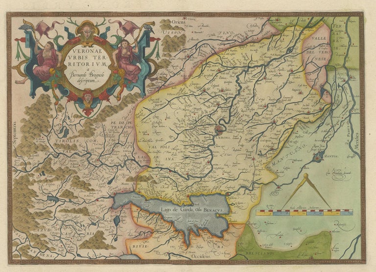 Antique Map of the Region of Verona 'Italy' by Ortelius, circa 1584 For ...