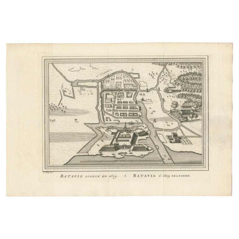Antique Map of the Siege of Batavia by Van Schley 'c.1750' For Sale at ...