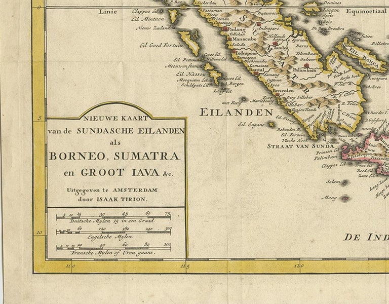 Antique Map of the Sunda Islands by Tirion (1739) For Sale at 1stDibs