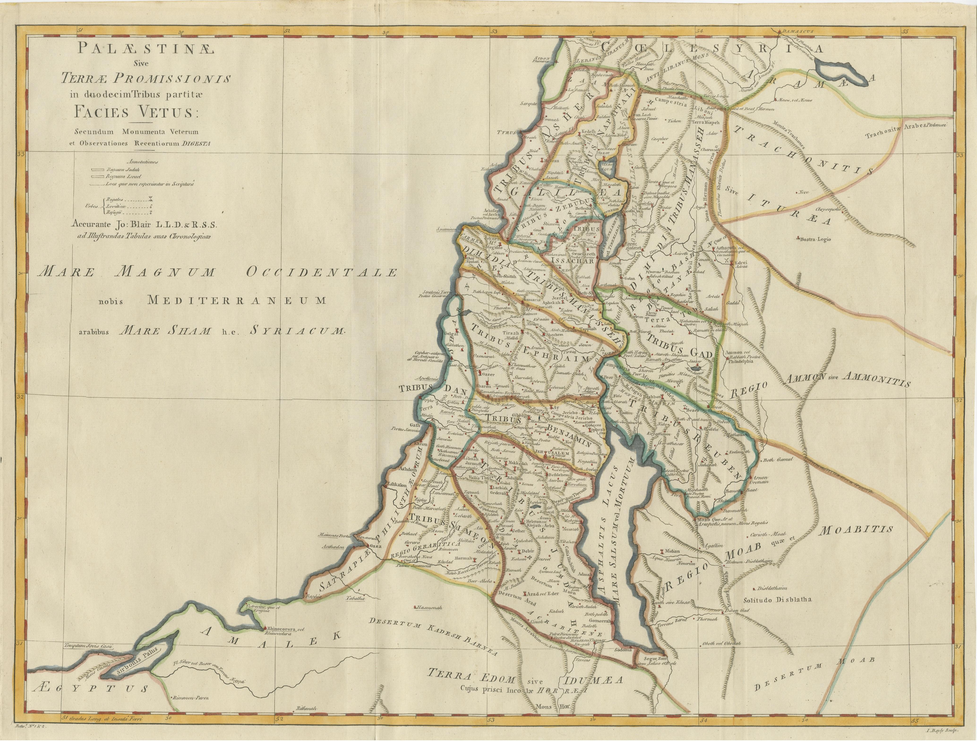 Antique Map of the Twelve Tribes of Israel at 1stDibs | israel old map ...