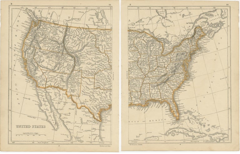 Antique Map of the United States by Lowry, 1852 at 1stDibs