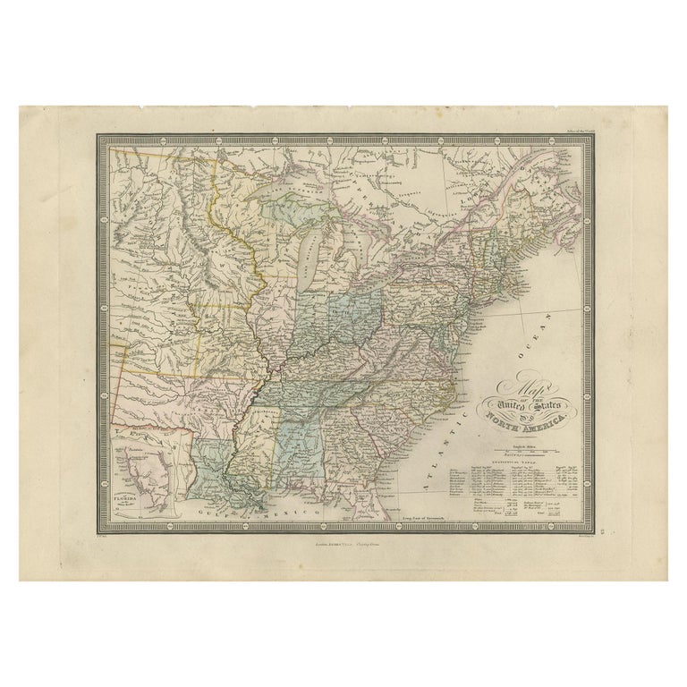 Antique Map of the United States of North America by Wyld '1845' For ...