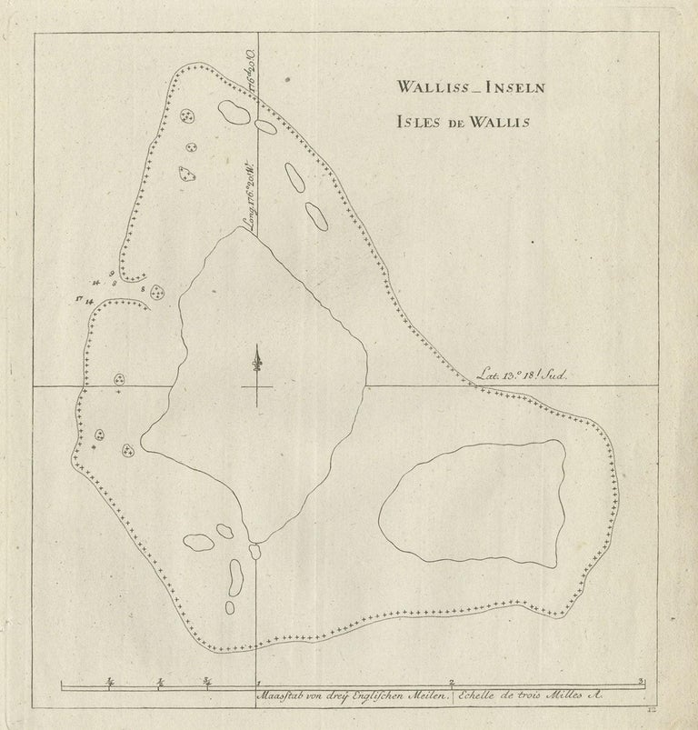 Antique Map of the Wallis and Futuna Islands, French Overseas Territory ...