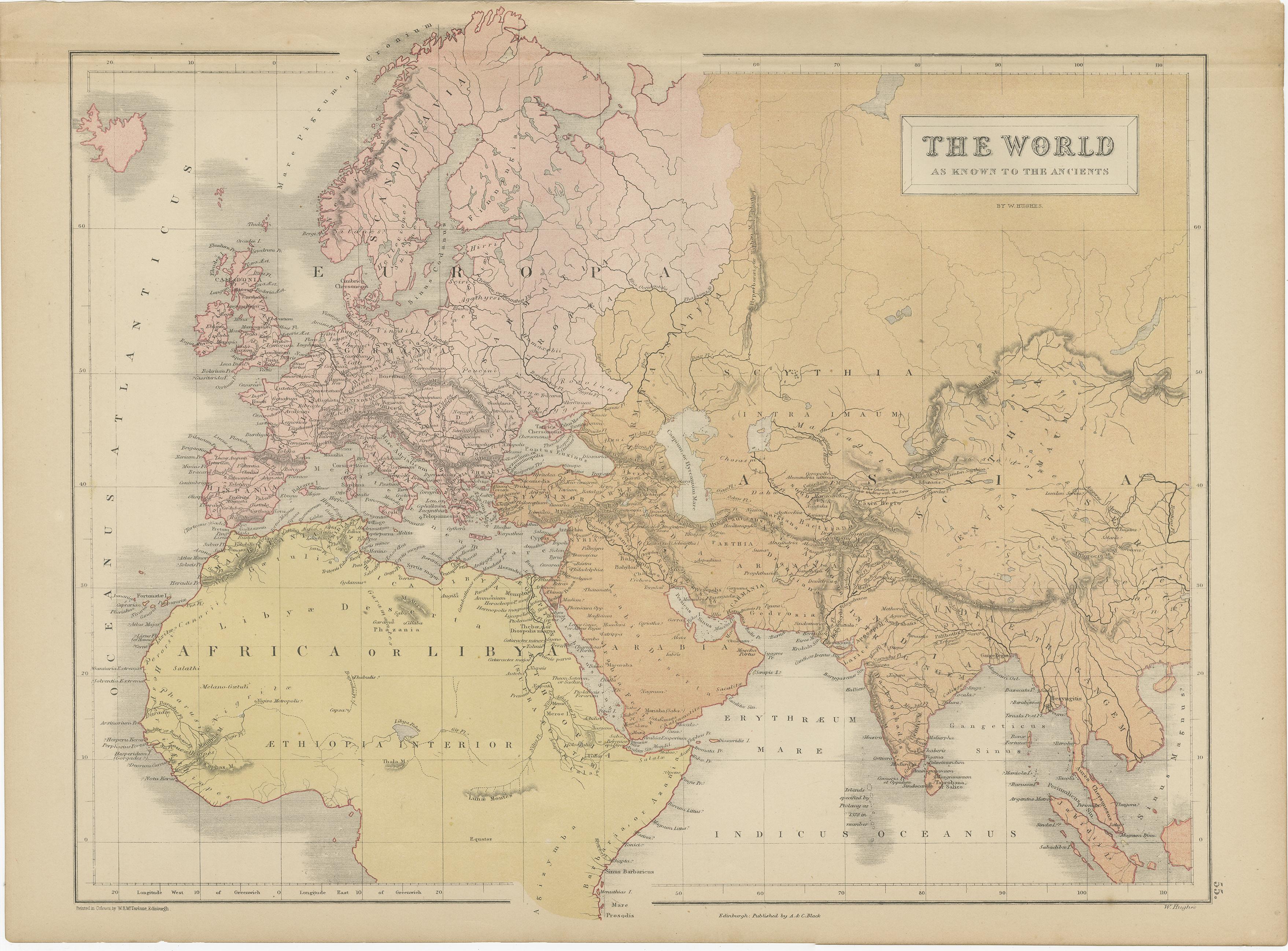 Antique Map of The World by A and C. Black, 1870 For Sale at 1stDibs ...