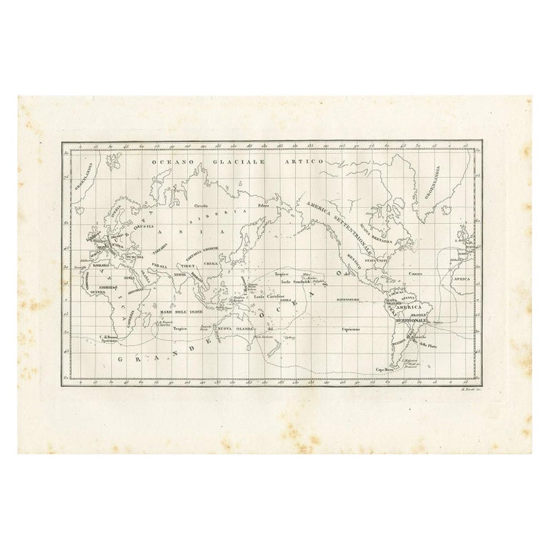 Antique Map of the World by Ferrario '1831' For Sale at 1stDibs